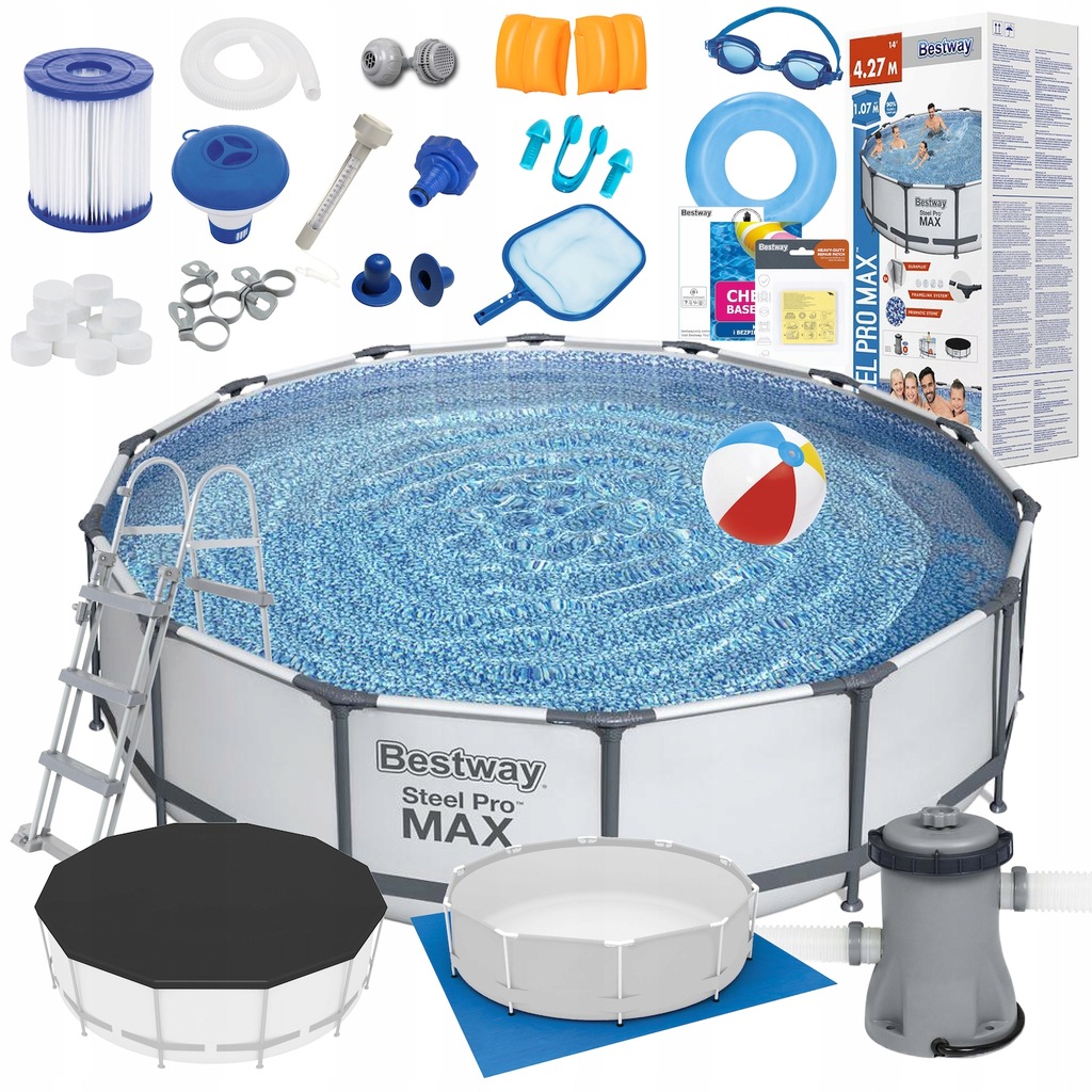 BASEN STELAŻOWY BESTWAY 427x107 ZESTAW 25w1 56950 - 12238634263 ...