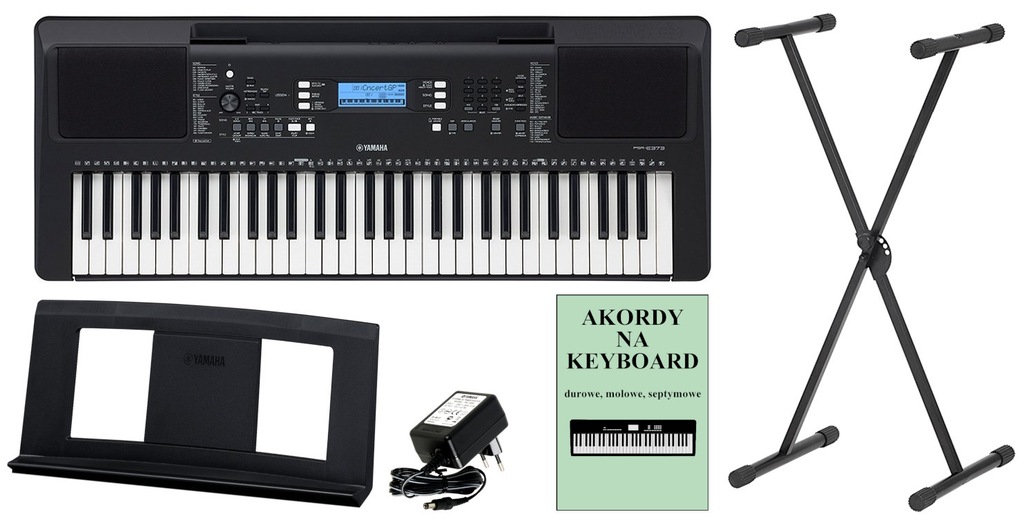 YAMAHA PSR-E373 Keyboard + Statyw + AKORDY - 11621018306 - oficjalne archiwum Allegro