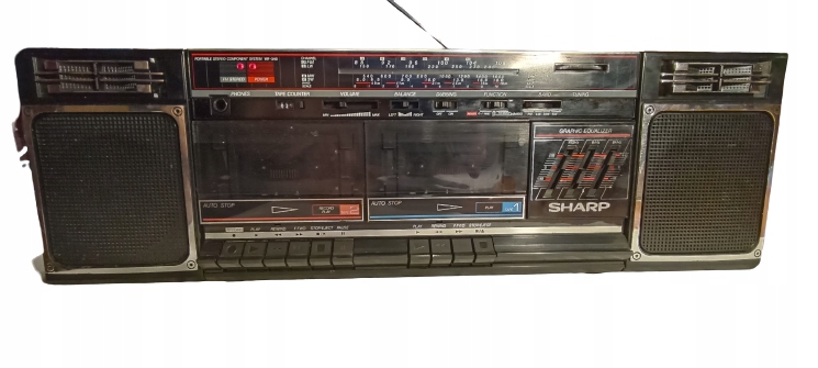 Radiomagnetofon boombox ,,SHARP WF-340H (BK),, - 14050768116 - oficjalne archiwum Allegro