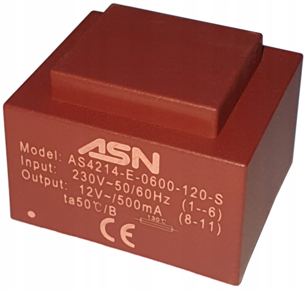 Transformator 12V 6W EI42 do druku zalewany ASN - 10795813863 - oficjalne archiwum Allegro