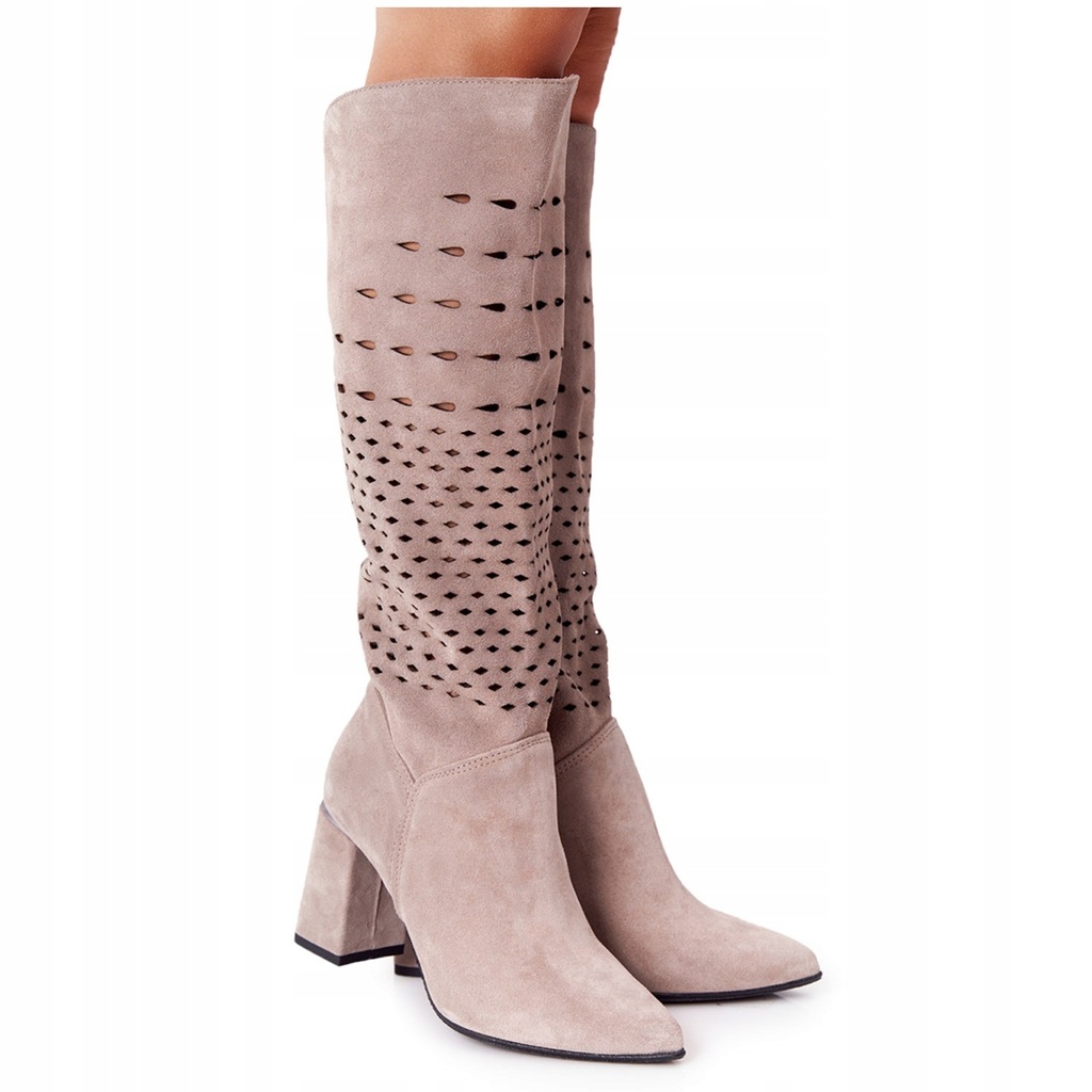 Beżowy Zamsz Buty Kozaki Lewski Shoes r.41 - 12733247954 - oficjalne ...