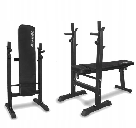 Ławka treningowa do wyciskania + stojak na sztangę - 12801180690 - oficjalne archiwum Allegro