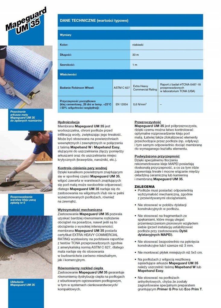 Купить MAPEI Mapeguard UM35 Гидроизоляционная мембрана 30м: отзывы ...