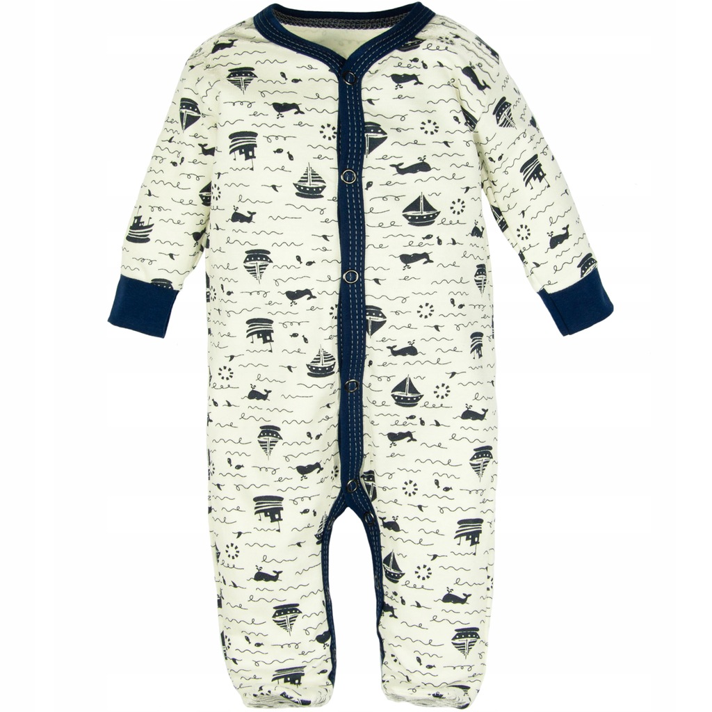 PAJAC pajacyk dla noworodka BAWEŁNIANY marynarz 68 - 12138650846 ...