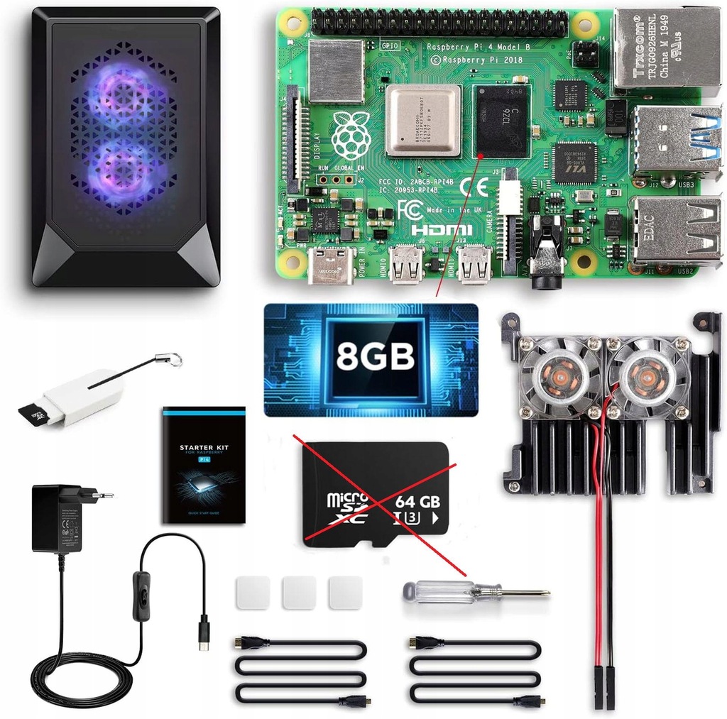 ZESTAW RASPBERRY PI 4 MODEL B 8 GB RAM - 15438946729 - oficjalne archiwum Allegro