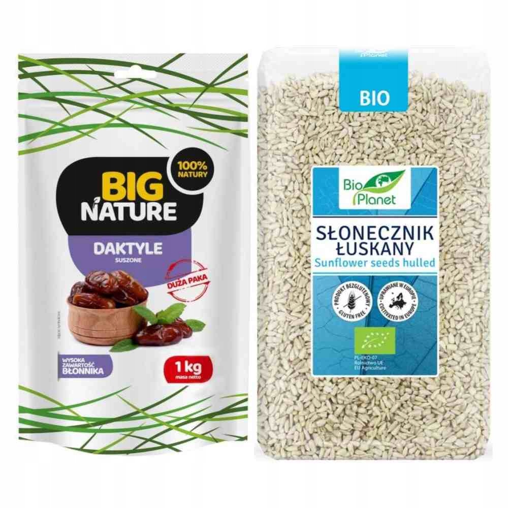 Słonecznik Łuskany Bio 1kg + Daktyle 1kg - 11749460636 - oficjalne archiwum Allegro