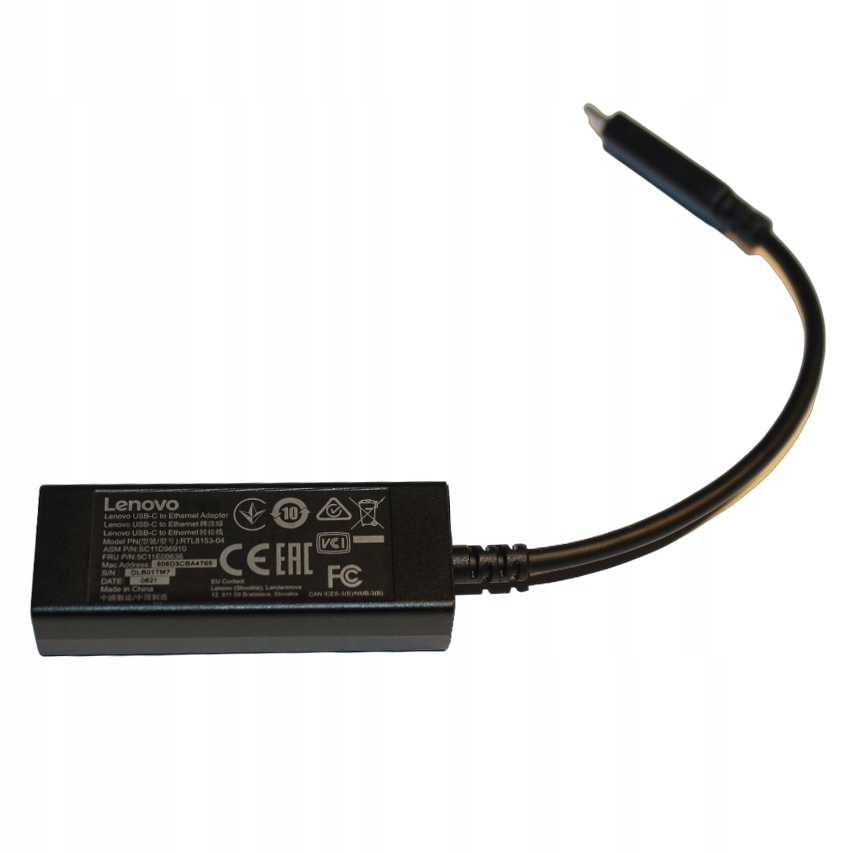 Adapter Lenovo USB-C LAN ETHERNET RJ45 GIGABIT 1000 Mbps RTL8153-04 ... Adapter Lenovo USB-C LAN ETHERNET RJ45 GIGABIT 1000 Mbps RTL8153-04 ...
