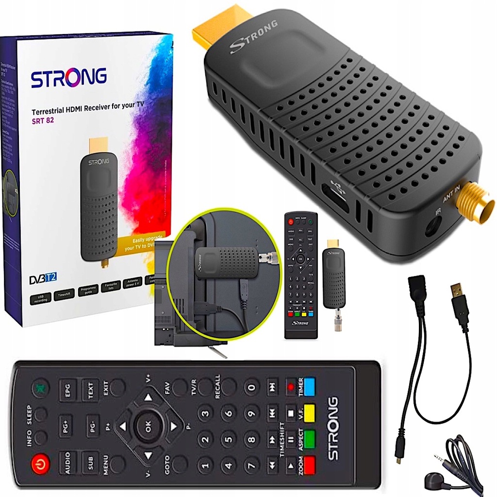 Dekoder DVBT2 TV Naziemnej HDMI Tuner H.265 HEVC - 12344921652 ...