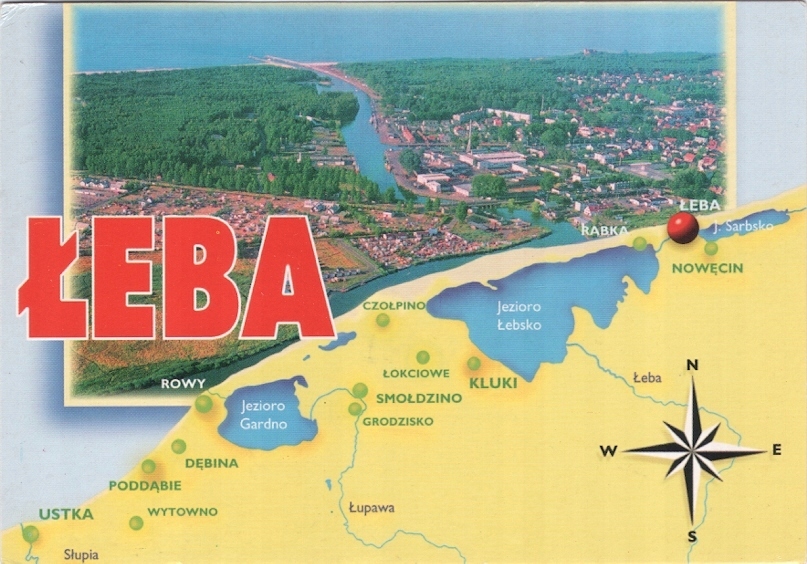 ŁEBA - MIASTO Z GÓRY + MAPA i KOMPAS - 1995R - 11682141874 - oficjalne ...