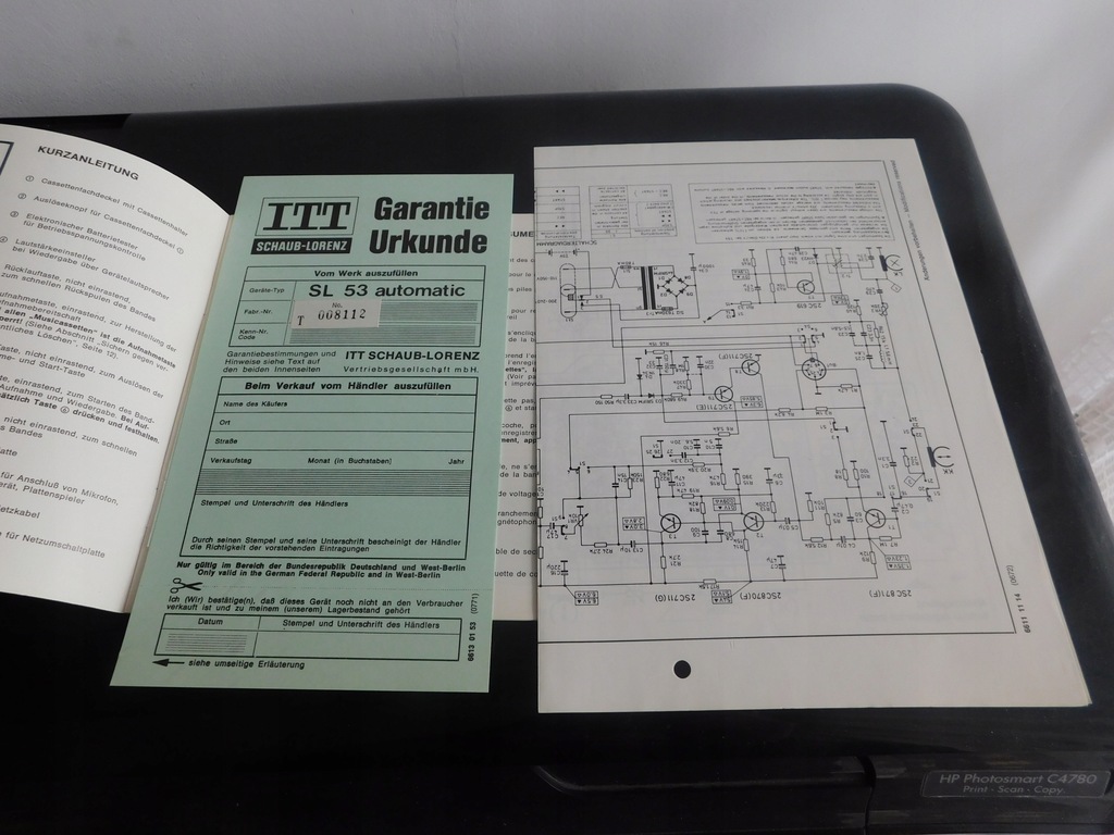 Instrukcja schemat magnetofonu ITT vintage-unikat - 11820747317 ...
