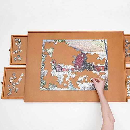 Stół blat do układania puzzli 4 szuflady 90x67 cm - 15115433979 ...
