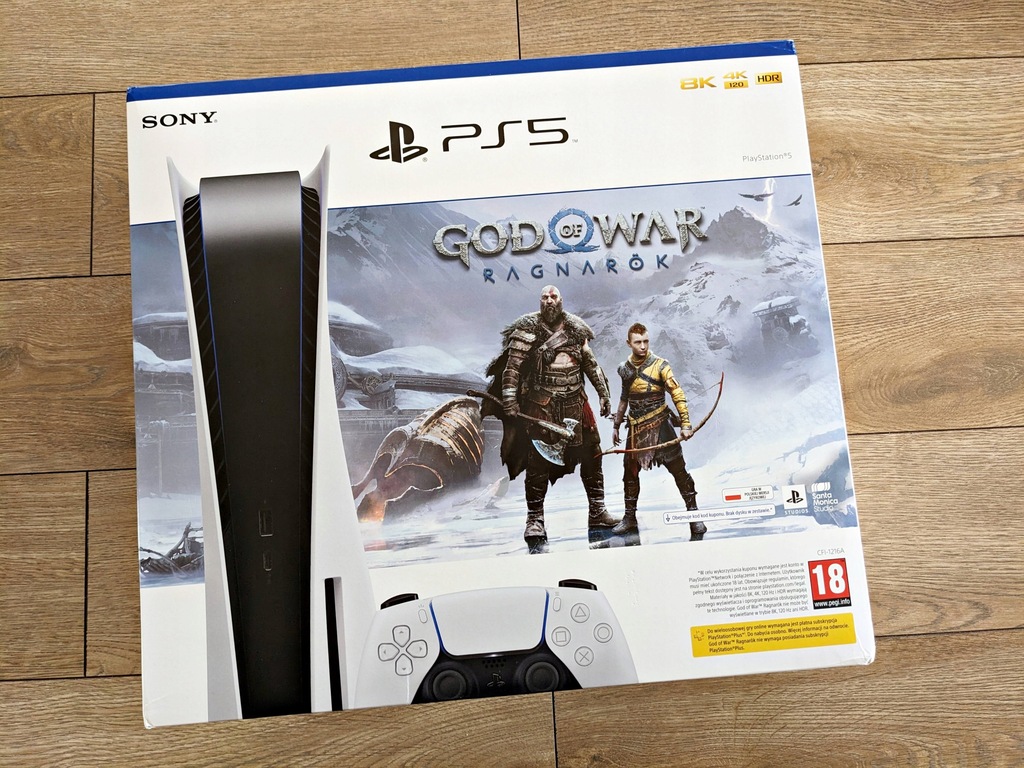 Sony PlayStation 5 PS5 825GB napęd + God of War - 13090582739 - oficjalne archiwum Allegro