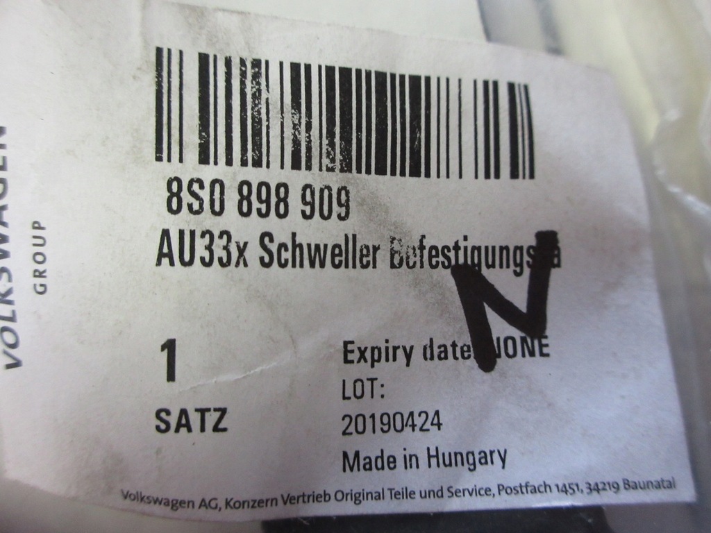 Купить Комплект установки порога AUDI TT 8S0898909: отзывы, фото и ...