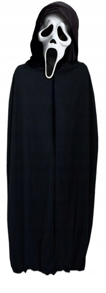 KRZYK strój duch śmierć maska HALLOWEEN do 160cm - 12718132617 ...