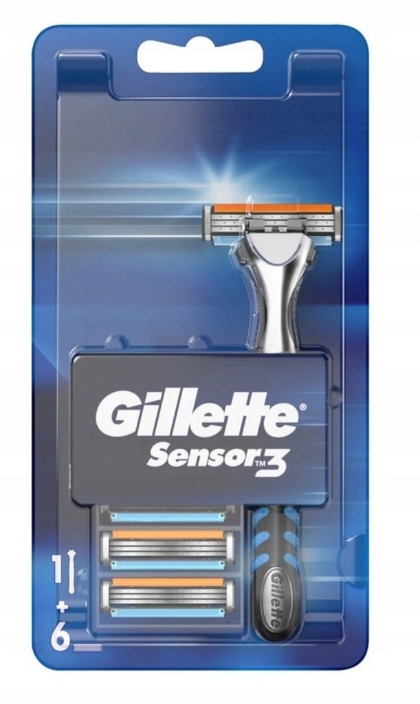 Maszynka Gillette Sensor 3 +ostrza 6szt ORYGINAŁ - 11703993172 - oficjalne archiwum Allegro