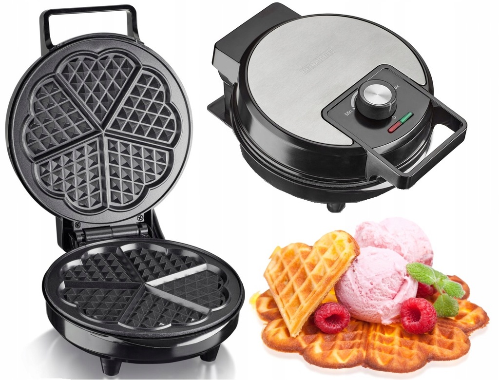 GOFROWNICA WAFLOWNICA OPIEKACZ SERDUSZKA 5 GOFRÓW GOFRY REGULACJA 1200W ...