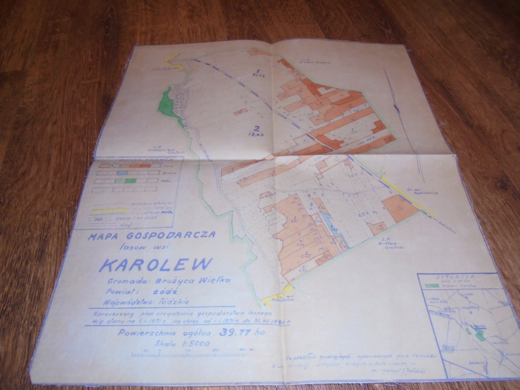 Mapa gospodarcza lasu wsi Karolew pow. Łódź - 12370050496 - oficjalne ...