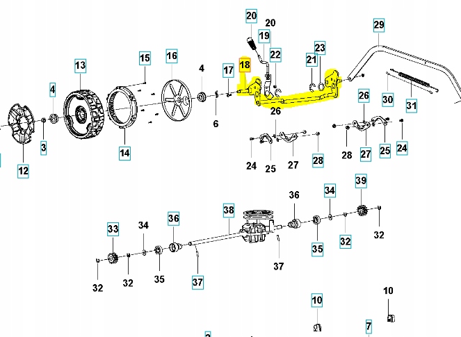 Oś kosiarki Husqvarna LC140 LC140S 587911601 - 13143999022 - oficjalne ...