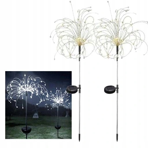 2 x LAMPA SOLARNA OGRODOWA DMUCHAWIEC FIREWORK LED - 13579004101 - oficjalne archiwum Allegro