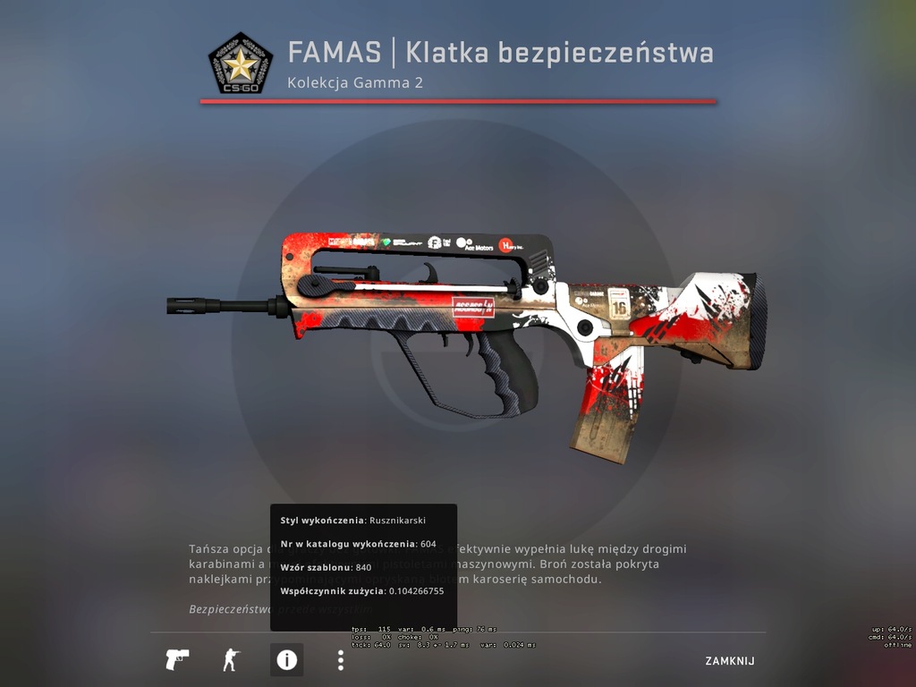 SKIN CS:GO FAMAS | Klatka bezpieczeństwa - 9253684146 - oficjalne ...