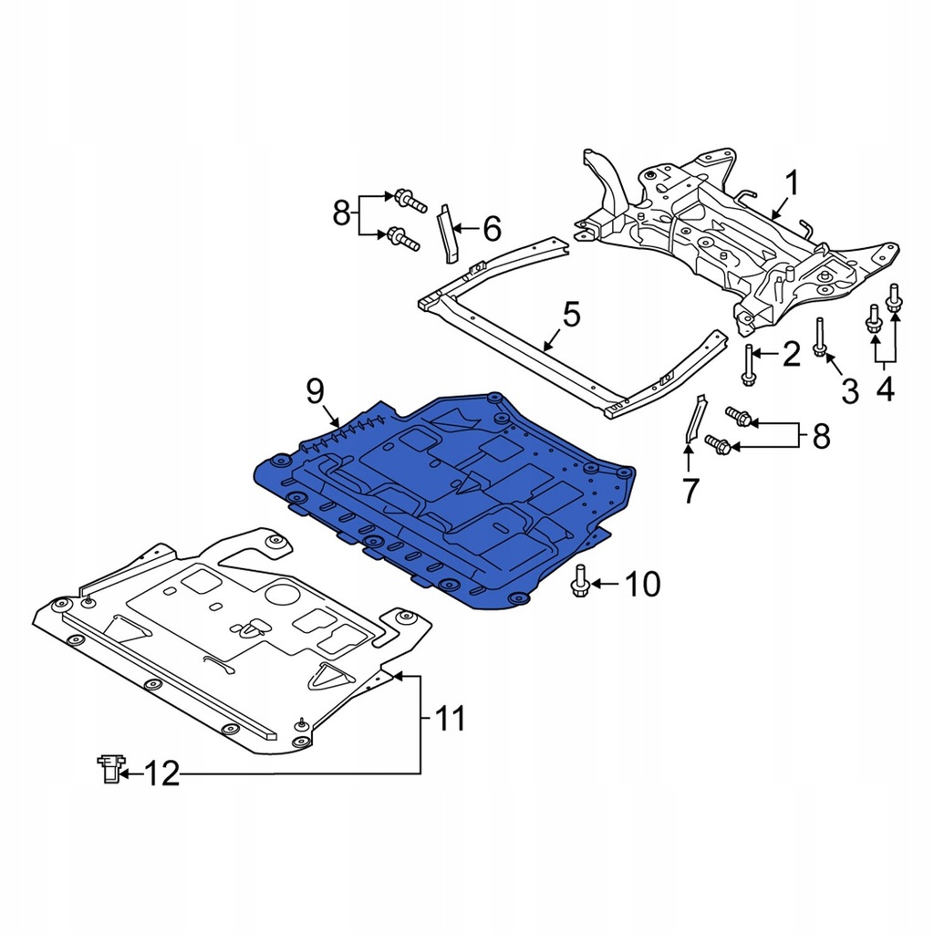 VOLVO XC40 OSŁONA PŁYTA POD SILNIK ORYGINAL OE - 12822908495 ...