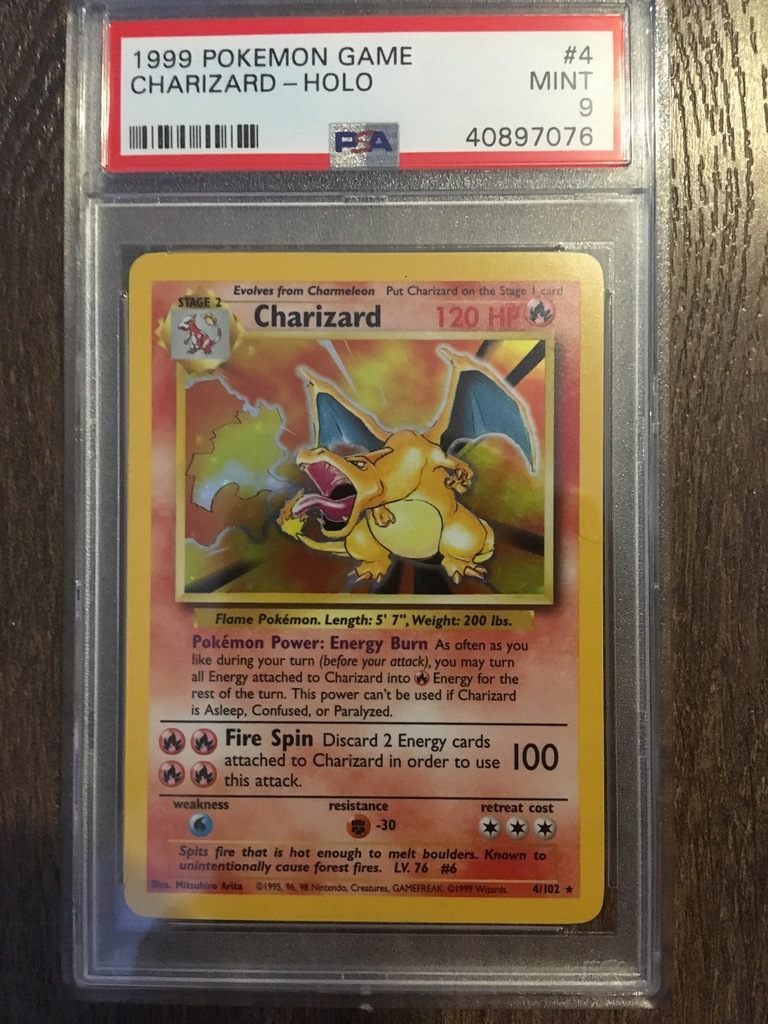 Karta Pokemon Charizard 4/102 Base Set PSA 9 MINT - 7809822257 - oficjalne archiwum Allegro