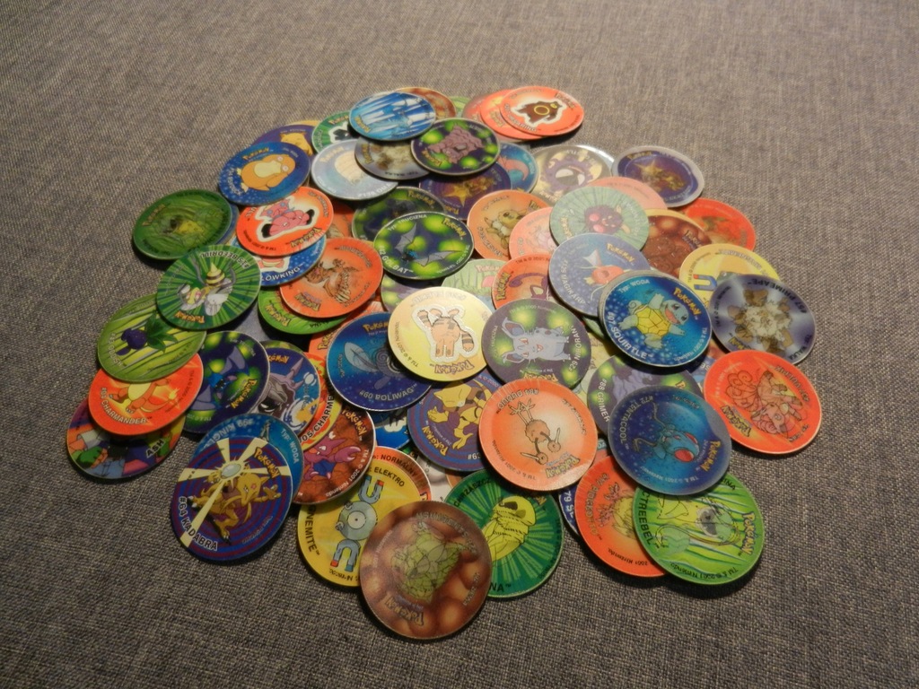 KAPSLE ZETONY KOLEKCJONERSKIE POKEMON TAZO 131 szt - 7808320821 ...