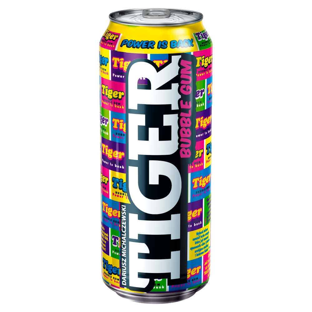 Tiger Napój energetyczny gazowany BUBBLE GUM 500ml - 11690696347 - oficjalne archiwum Allegro