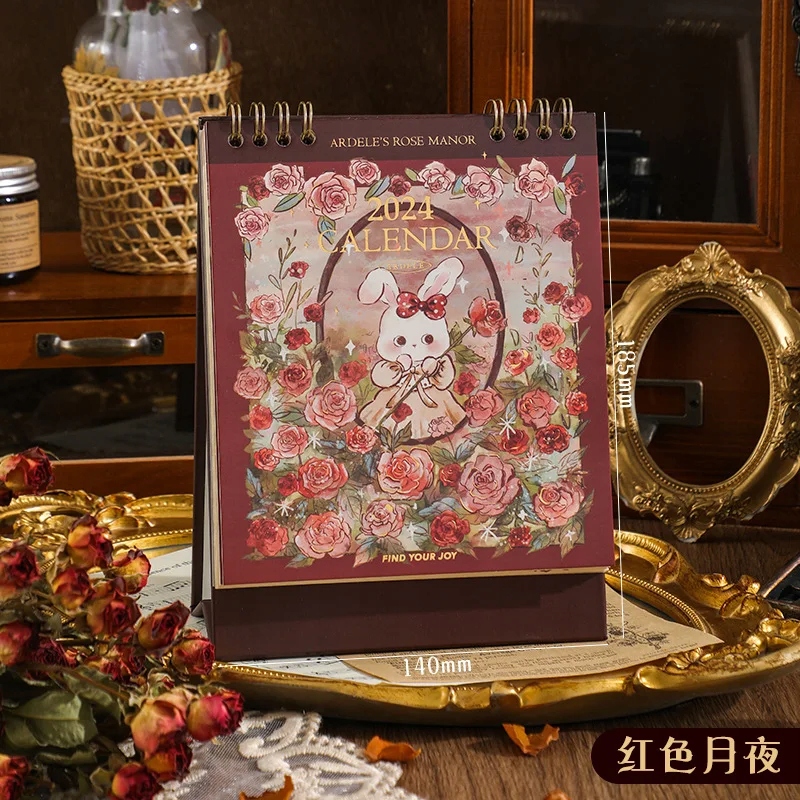 New Adele's Rose Manor Calendar 2024 Year Cartoon Rabbit And Rose Desk ...