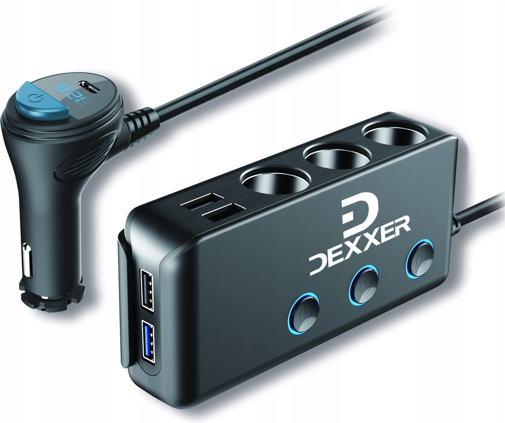 ROZDZIELACZ GNIAZDA ZAPALNICZKI 4xUSB 12-24V QC 3 - 9017954589 - oficjalne archiwum Allegro