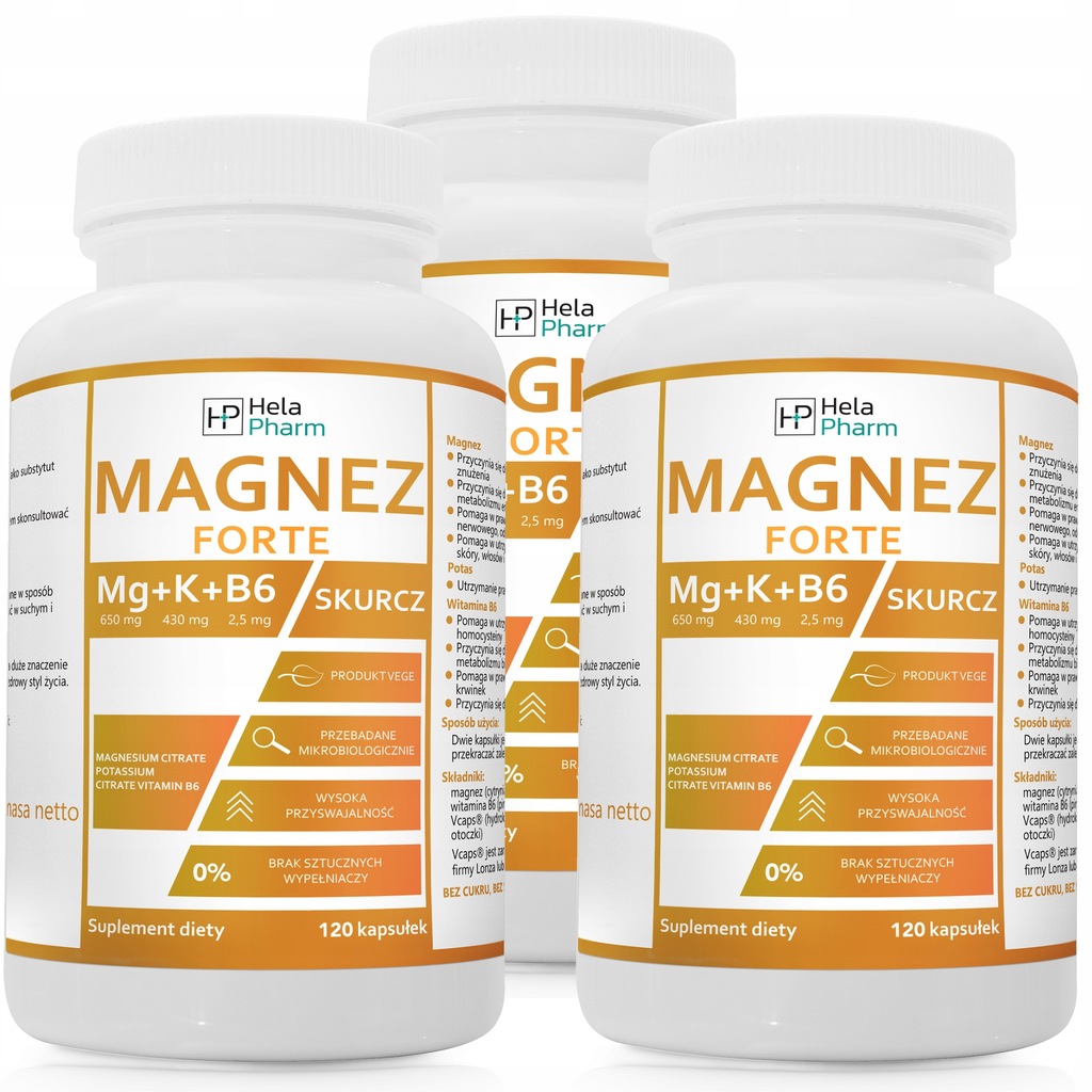 Magnez + Potas + B6 Forte Skurcze Stres Niedobór - 12341751050 ...