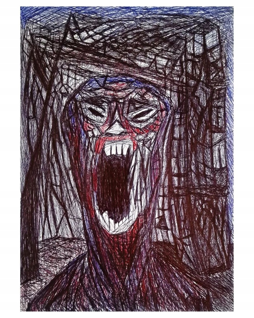 KOVALEWSKI RYSUNEK RAMKA A4 HORROR KRZYK - 13127950052 - oficjalne ...