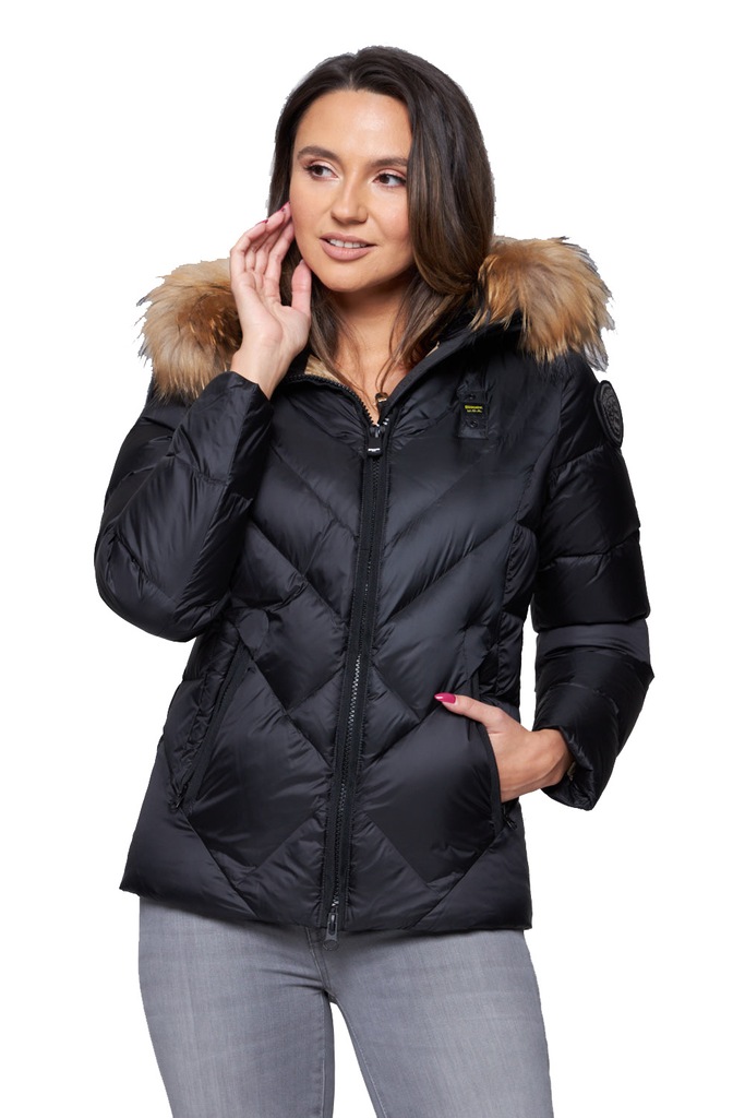 BLAUER Damska czarna kurtka puchowa z kapturem M - 12709960073 ...