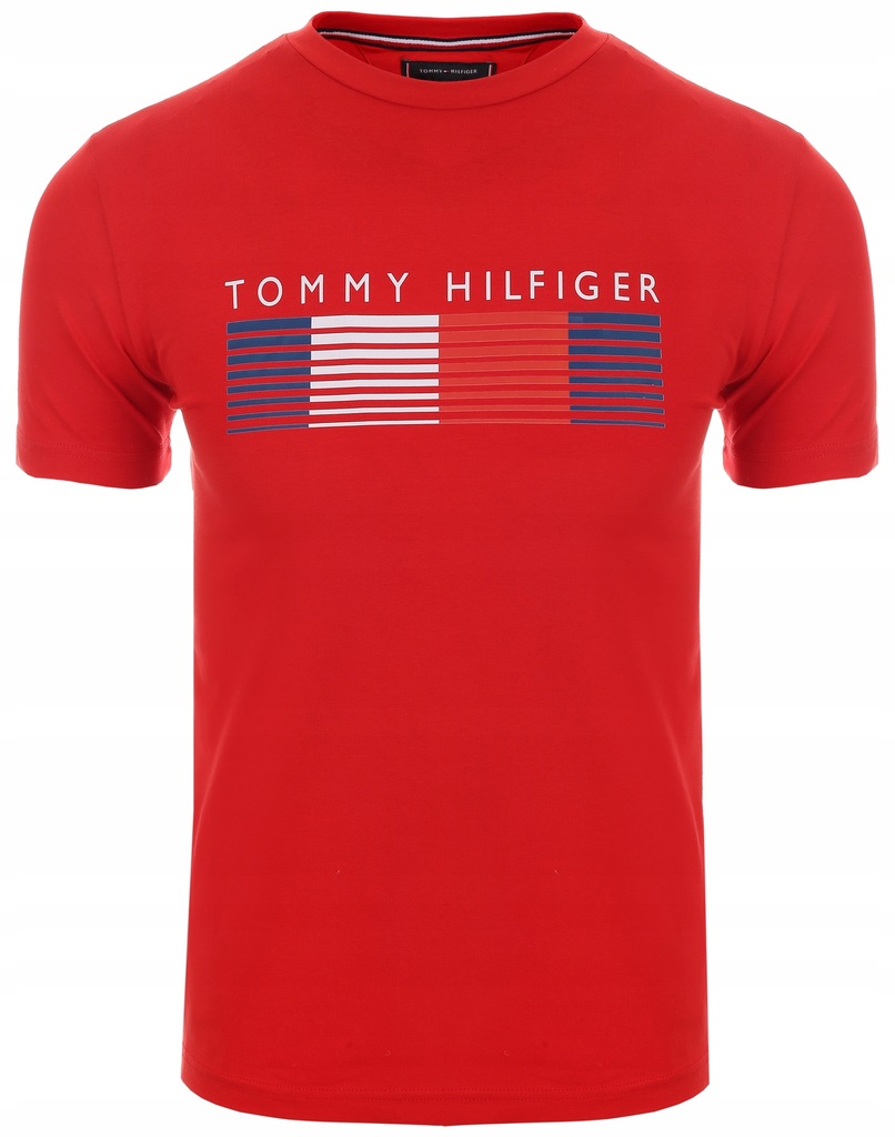 TOMMY HILFIGER EST T-SHIRT KOSZULKA MĘSKA CZERWONA NA PREZENT / S ...