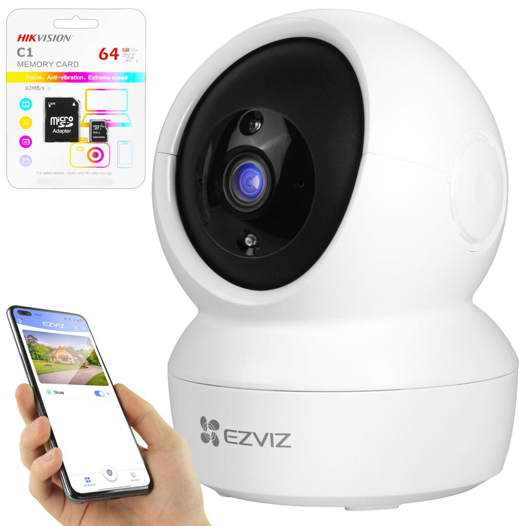 Kamera EZVIZ C6N 4Mpx WiFi Obrotowa Niania Audio - 11642060152 - oficjalne archiwum Allegro