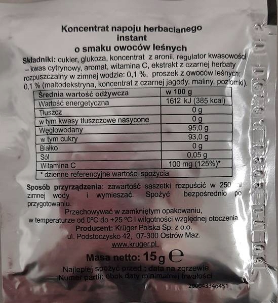 KONCENTRAT NAPOJU HERBACIANEGO O SMAKU O. LEŚNYCH - 12162796331 ...