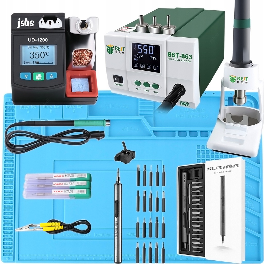 ZESTAW STACJA LUTOWNICZA BEST BST-863 JABE UD-1200 - 12539567365 ...