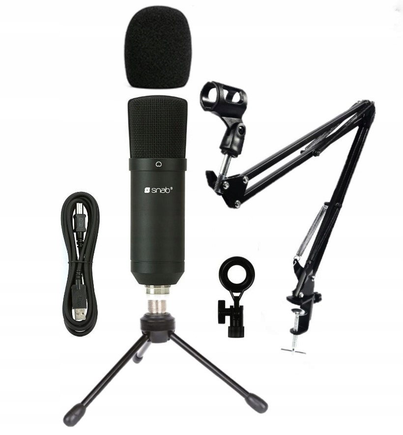 Mikrofon pojemnościowy SNAB HF-50 USB STATYW GĄBKA - 9103182800 ...