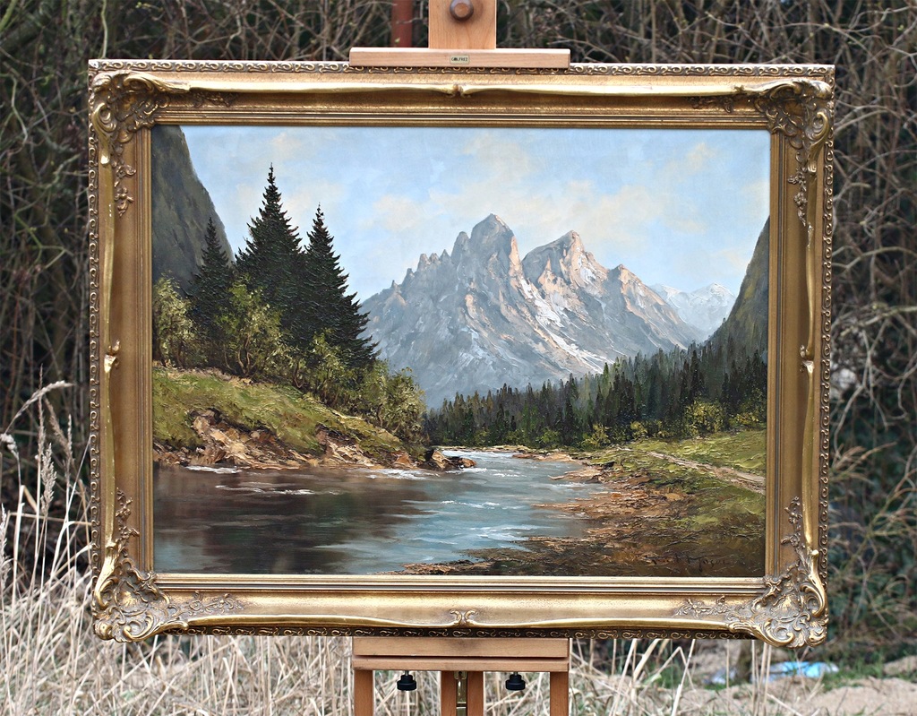 KURT MOSER (1926-1982) - PEJZAŻ ALPEJSKI Z RZEKĄ - 13258632912 ...