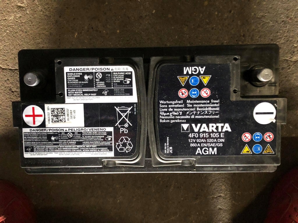 VW AUDI AKUMULATOR 92Ah 520A 860A EN 4F0915105E - 9852499631 ...