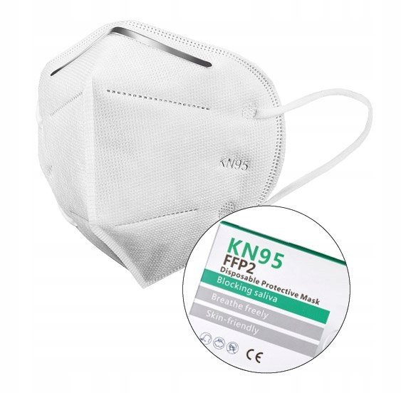 MASKA OCHRONNA FFP2 z filtrem KN95 - 4-WARSTWOWA! - 9788884785 - oficjalne archiwum Allegro