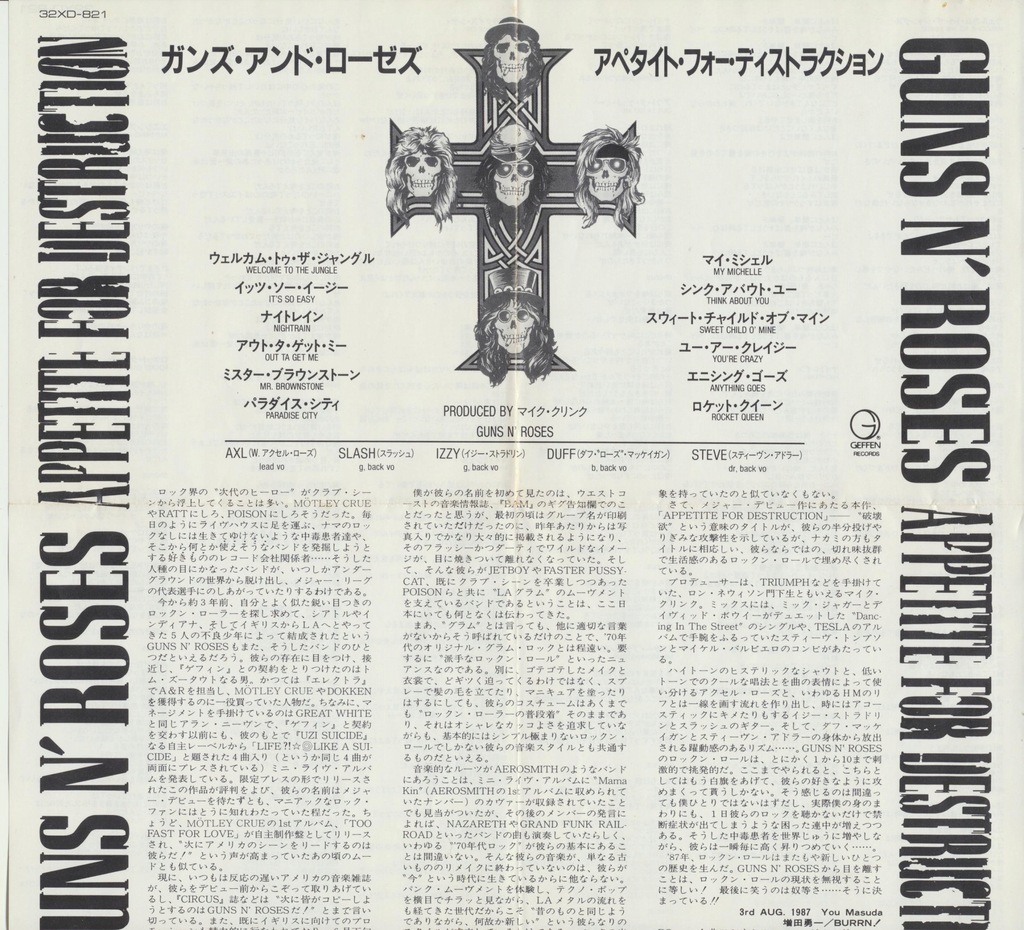 Купить Guns N' Roses Appetite For Destruction Japan 32XD: отзывы, фото и характеристики на Aredi ...