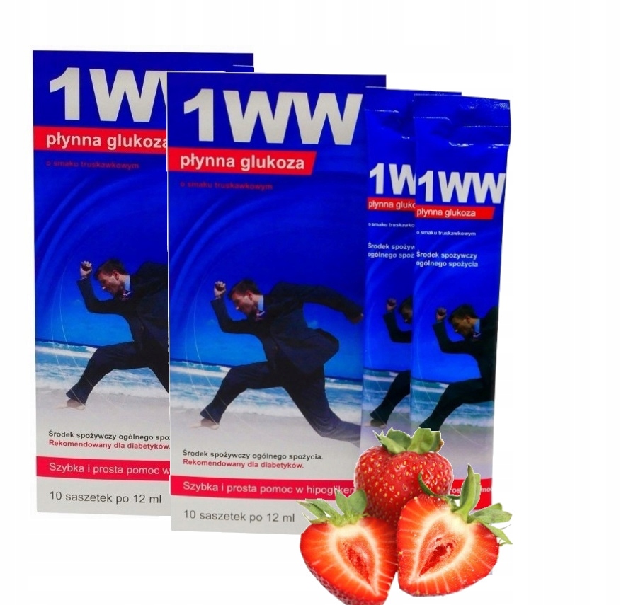Płynna glukoza truskawkowa 1WW Medmess 20 saszetek - 13096995954 ...