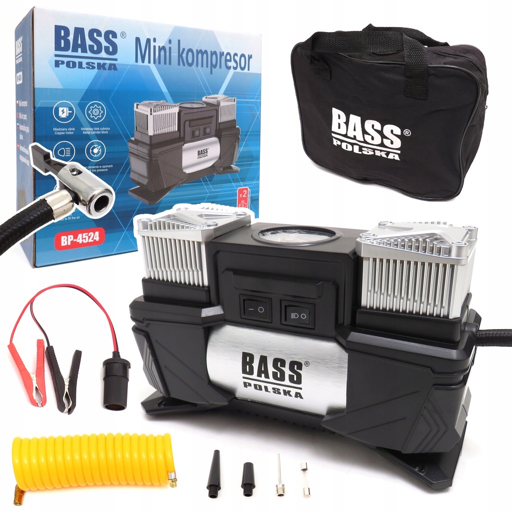 MINI KOMPRESOR SAMOCHODOWY 12V POMPKA SPRĘŻARKA - 11100776532 ...