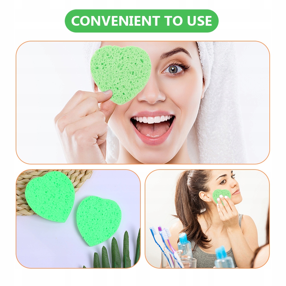 Cosmetic Sponges Face Washing Tool Heart Facials - 14111347009 ...