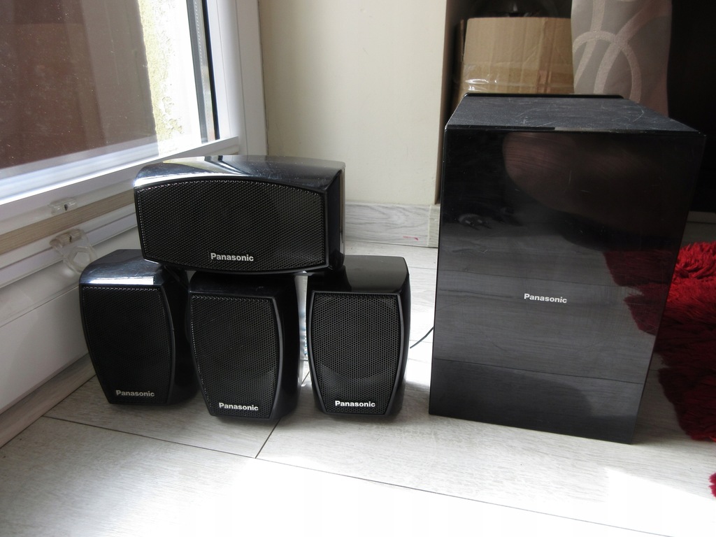 ORYGINALNY ZESTAW 4+1 GŁOŚNIKÓW Z SUBWOOFEREM PANASONIC SB-HS10 BDB ...