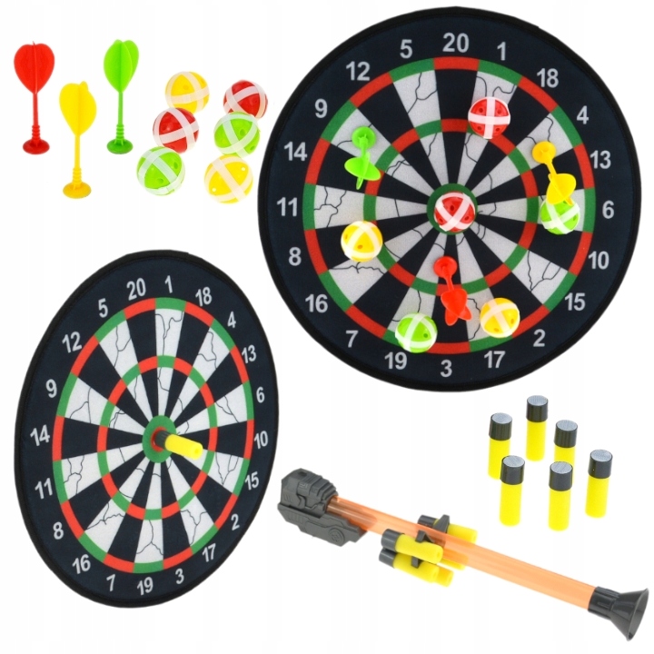 DART NA RZEPY GRA RZUTKI PIŁKI TARCZA LOTKI DMUCHAWKA - 14641643477 ...