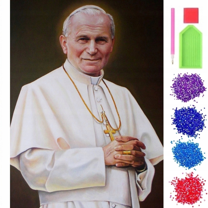 HAFT DIAMENTOWY MOZAIKA 5D PAPIEŻ JAN PAWEŁ II - 13370928491 ...