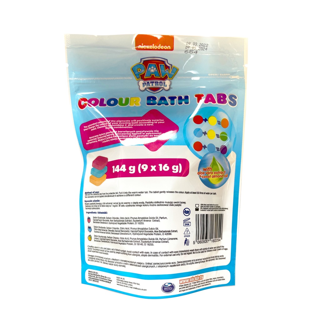 Paw Patrol Colour Bath Tabs barwinki koloryzujące - 13360643141 ...