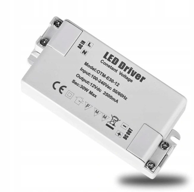 STEROWNIK TRANSFORMATOR LED DRIVER 30W 2,5A 12V - 14058016634 - oficjalne archiwum Allegro